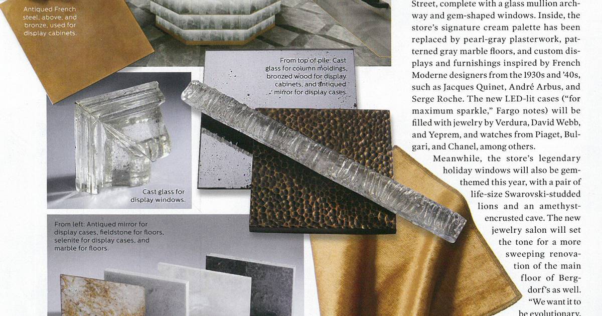 Bergdorf Goodman Jewelry Salon featured in Elle Decor | Journal A ...